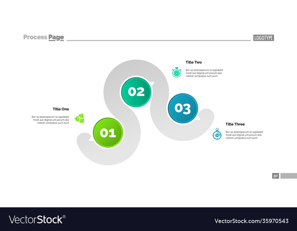 Three point plan slide template Royalty Free Vector Image
