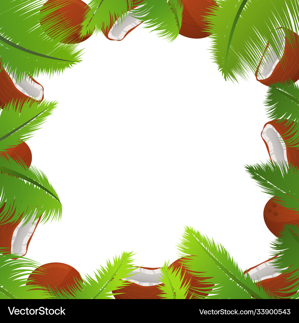 Tropical template a frame for a banner Royalty Free Vector