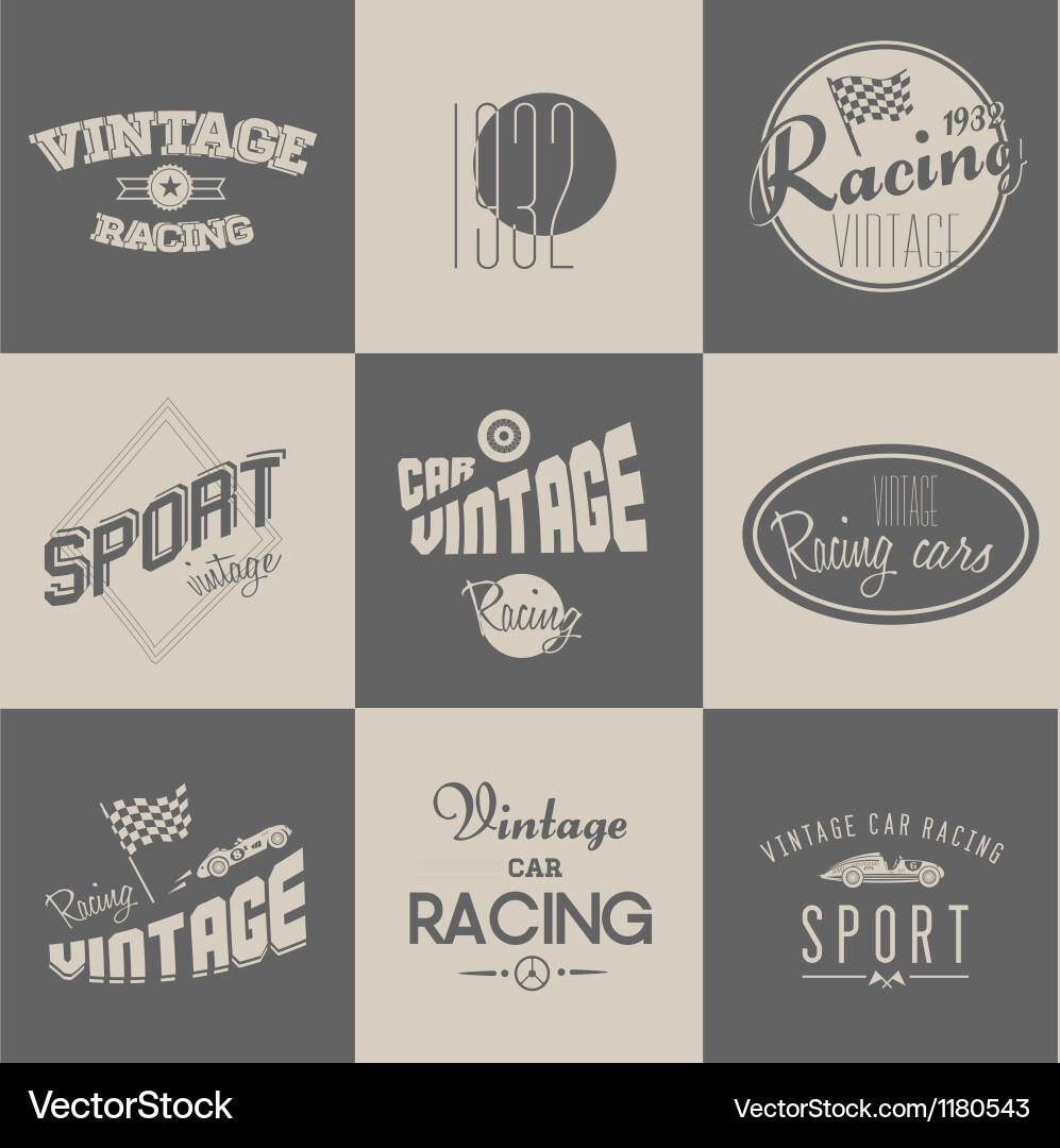 Vintage car racing badges Royalty Free Vector Image