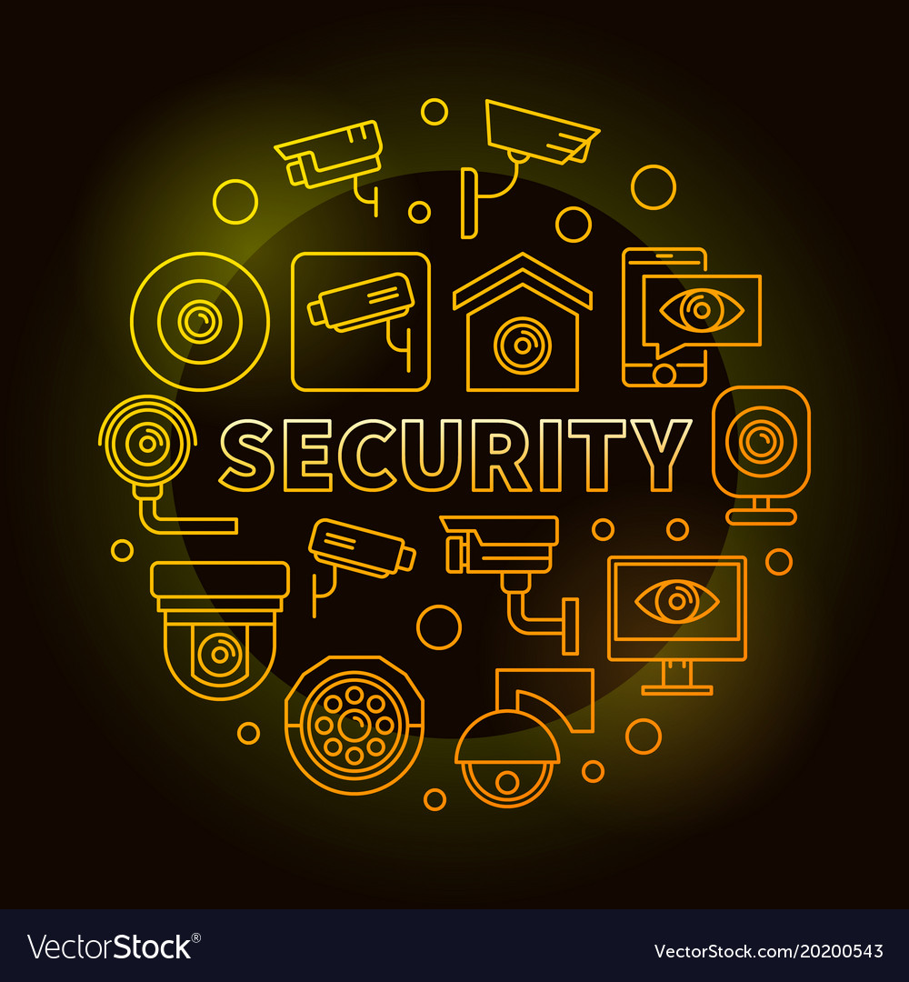 Yellow security round Royalty Free Vector Image