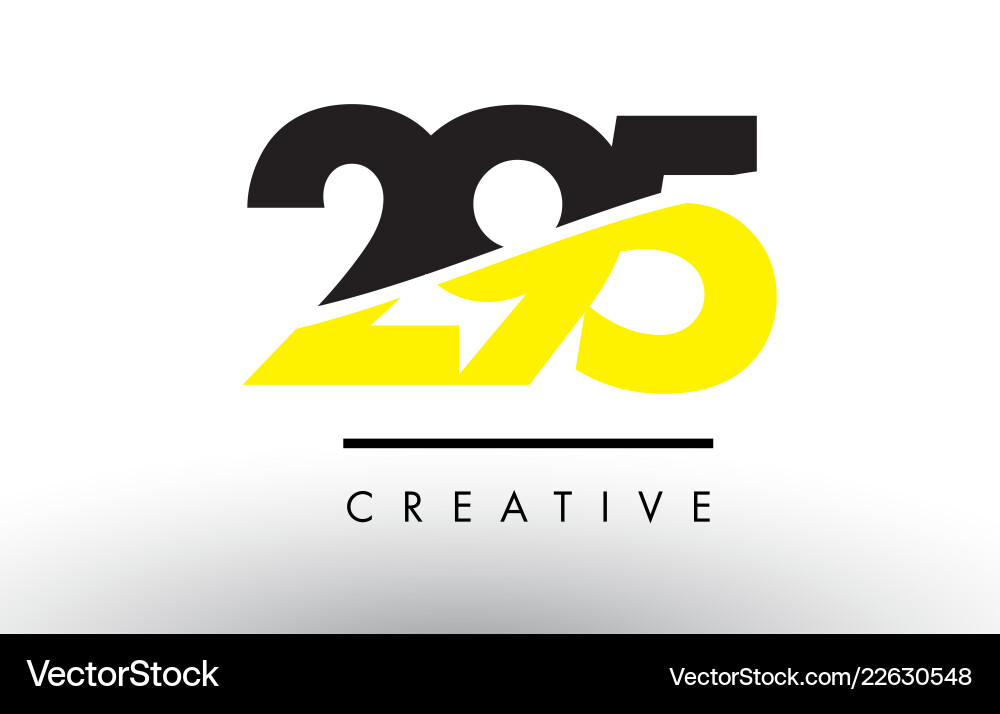 295 black and yellow number logo design Royalty Free Vector