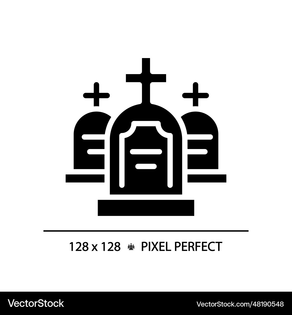 2d glyph style black tombstone icon Royalty Free Vector