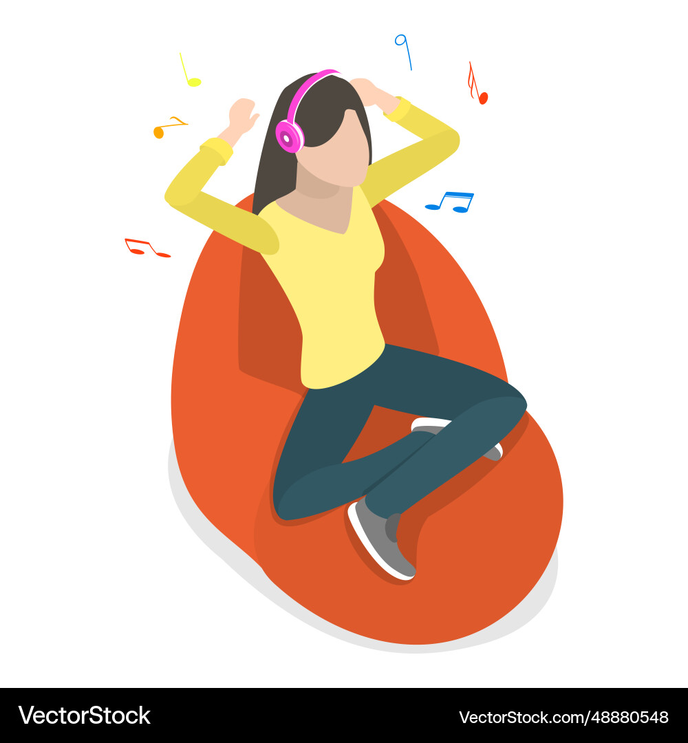 3d isometric flat of music Royalty Free Vector Image