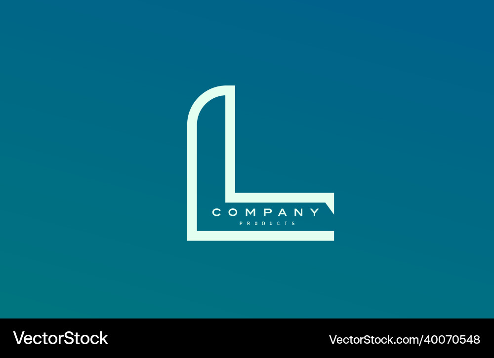 Blue white l alphabet letter logo icon with line Vector Image