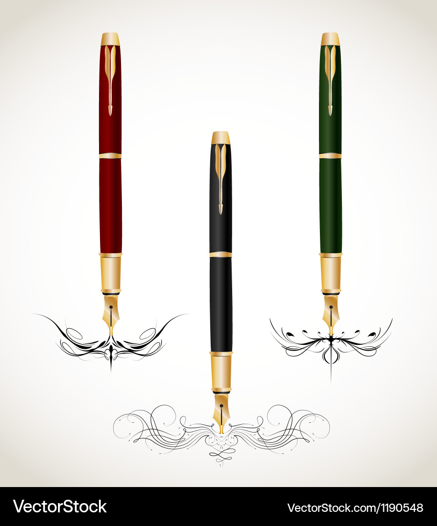 Calligraphy penmanship decorative with fountain Vector Image