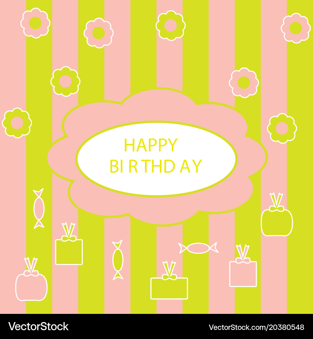 Colorful greeting happy birthday Royalty Free Vector Image