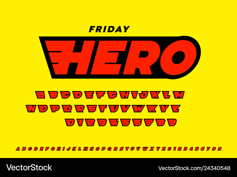 Comics superhero style font Royalty Free Vector Image