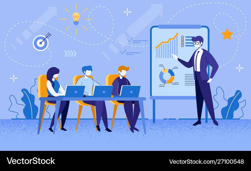 Education courses for workers and businesspeople Vector Image