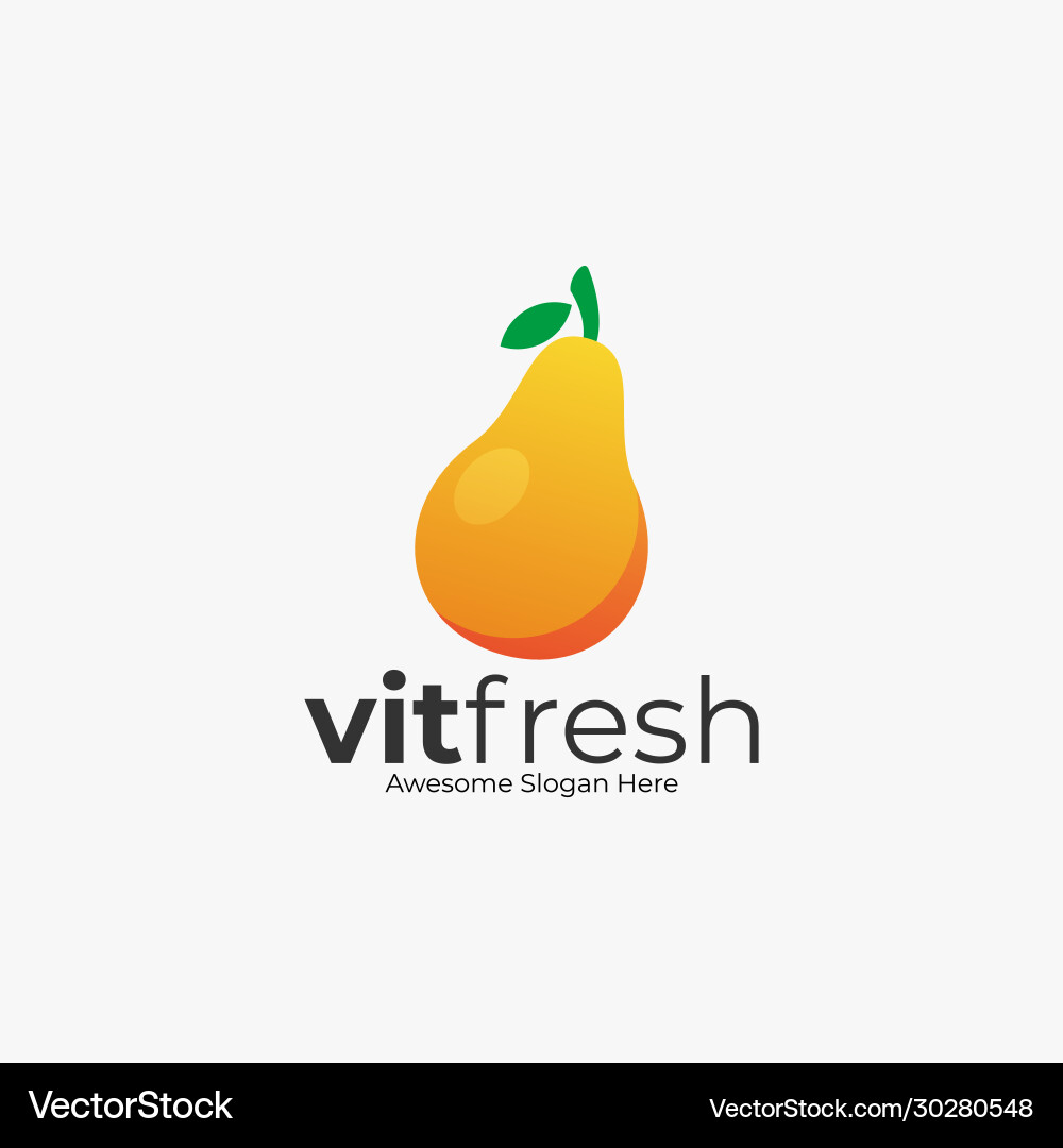 Logo fresh pear colorful style Royalty Free Vector Image