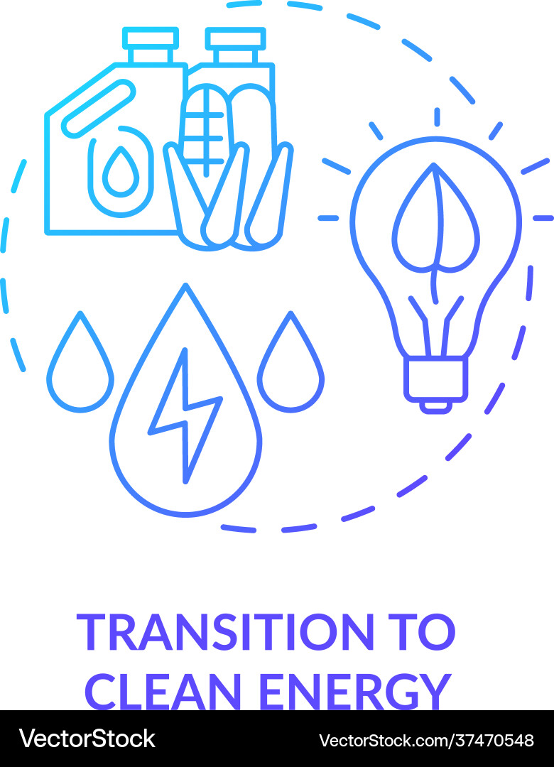 Transition to clean energy concept icon Royalty Free Vector