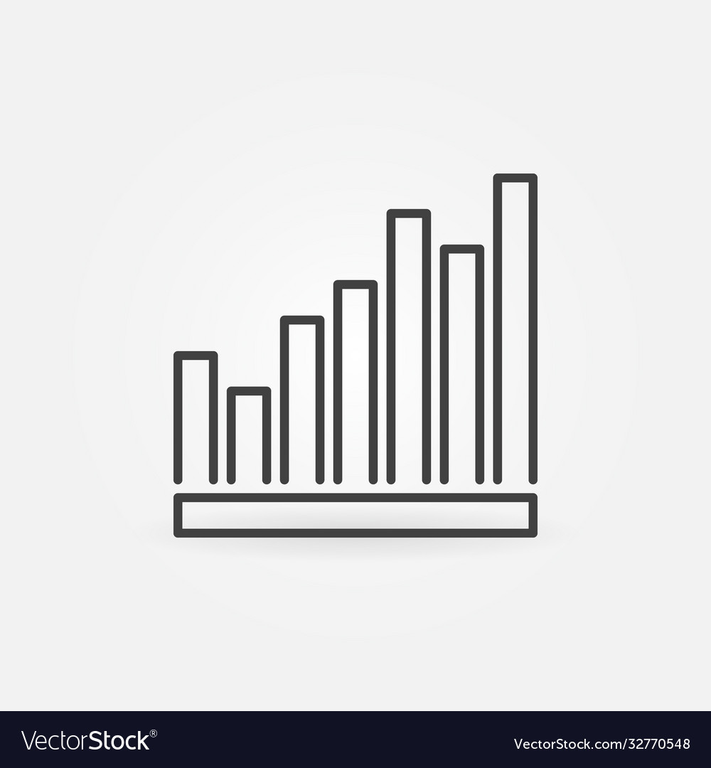 Vertical bar chart concept icon in thin Royalty Free Vector