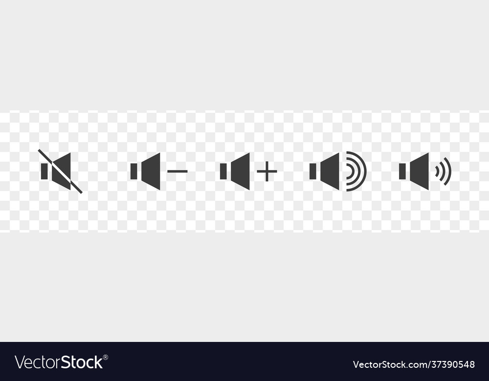Volume control sound icon collection speakers Vector Image