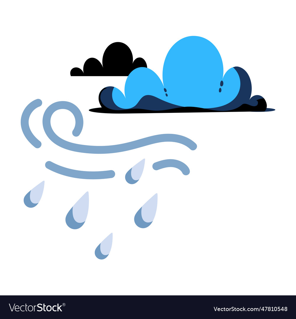 Windy rainfall Royalty Free Vector Image - VectorStock