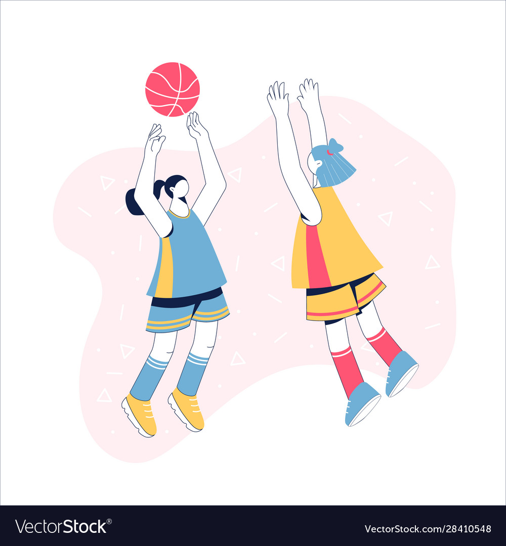 Women playing basketball Royalty Free Vector Image