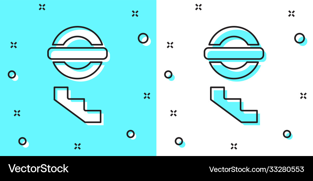 Black line london underground icon isolated Vector Image