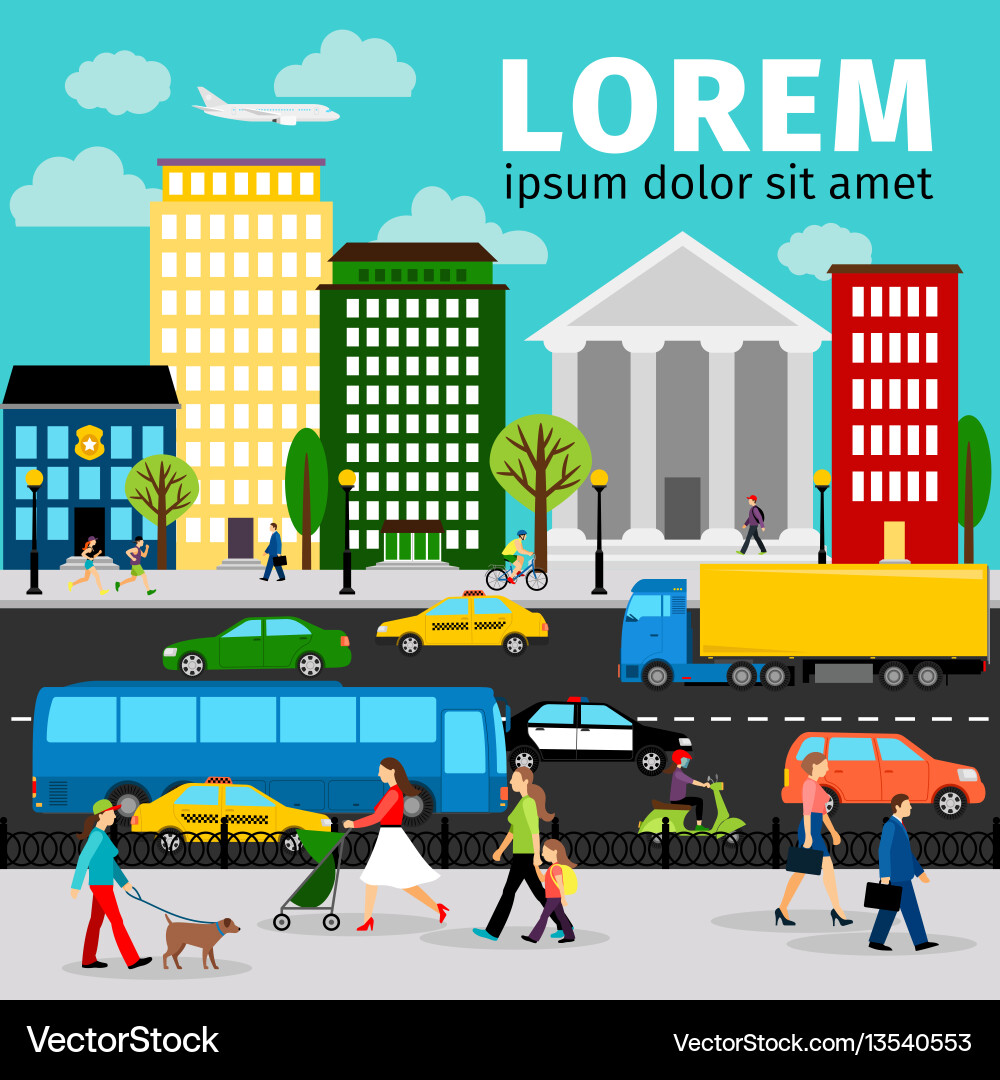 City transportation roads Royalty Free Vector Image