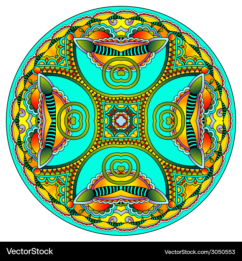 Decorative design of circle dish template round Vector Image