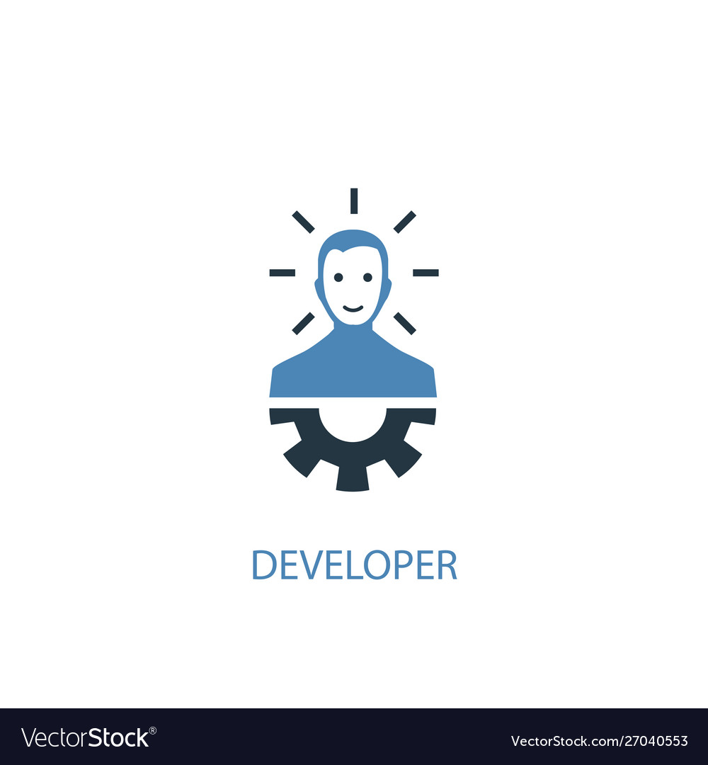 Developer concept 2 colored icon simple blue Vector Image