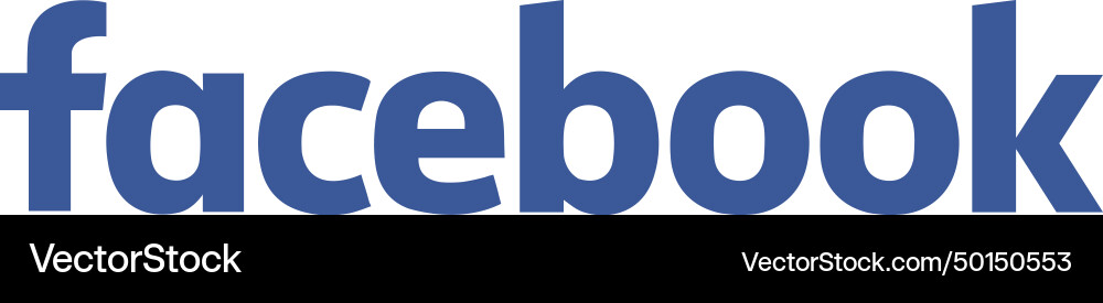 Facebook typography letter blue white icon logo Vector Image