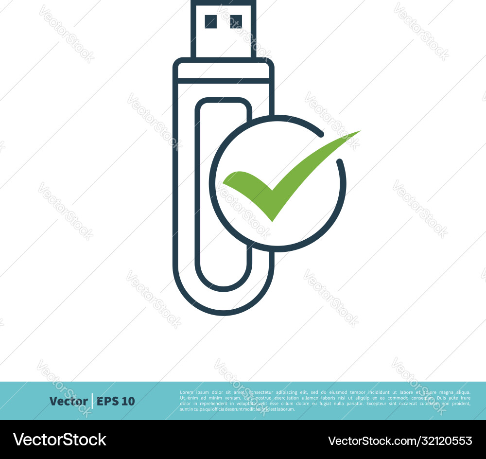 Flash drive line art icon logo template design Vector Image