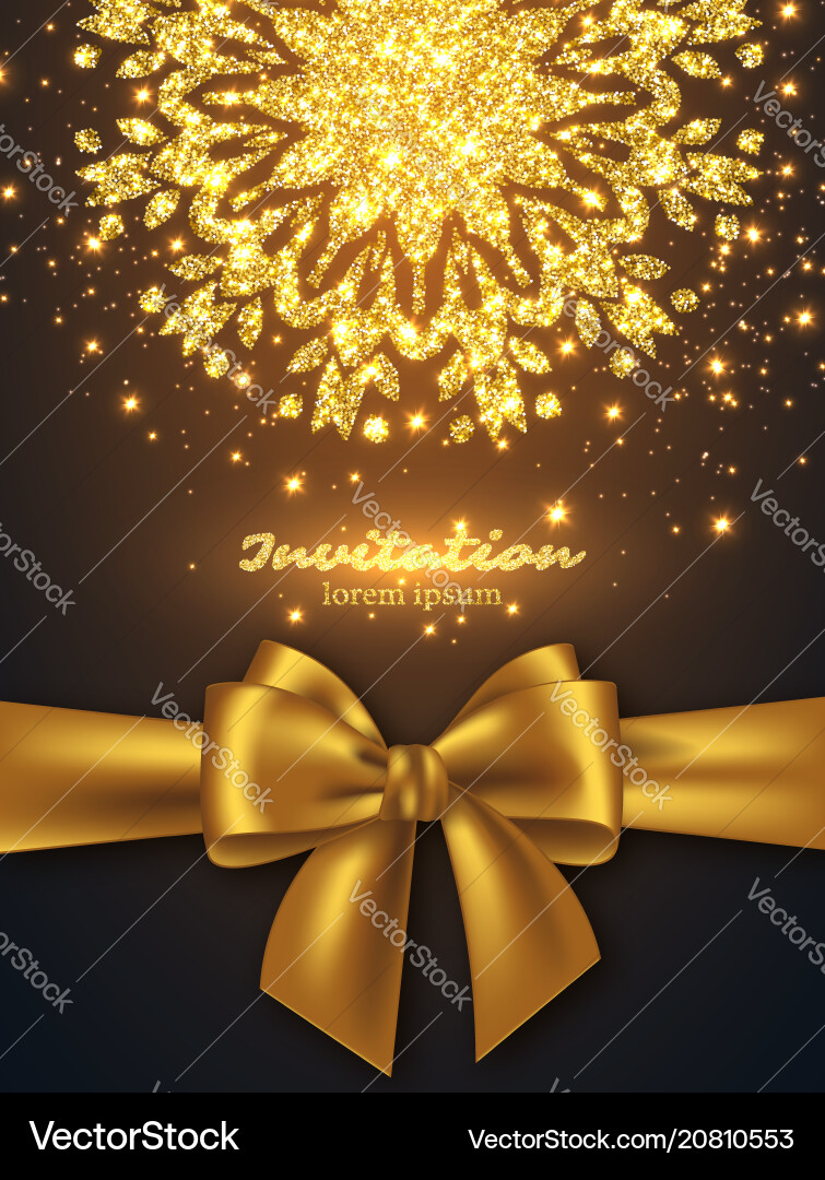Glitter card design for greeting or invitation Vector Image