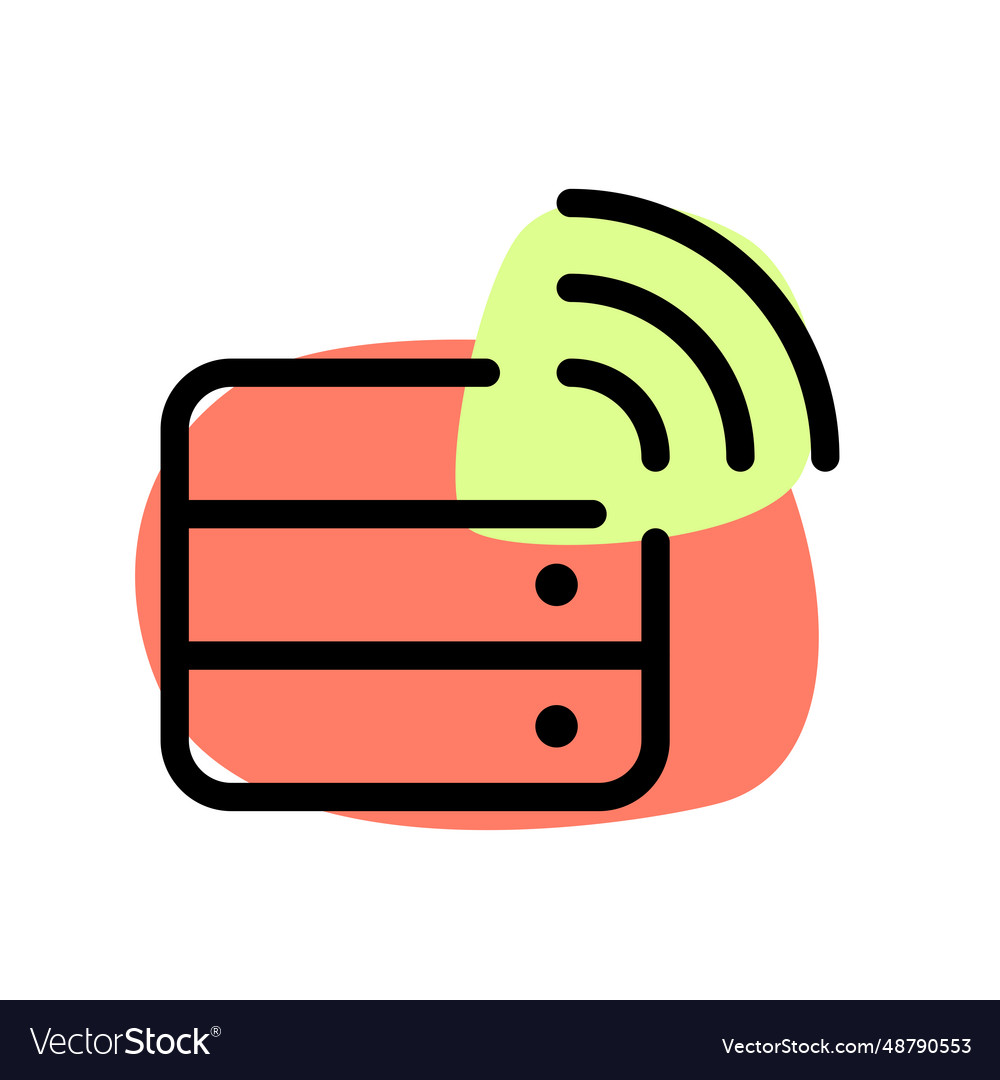 Information storage with a wireless database Vector Image