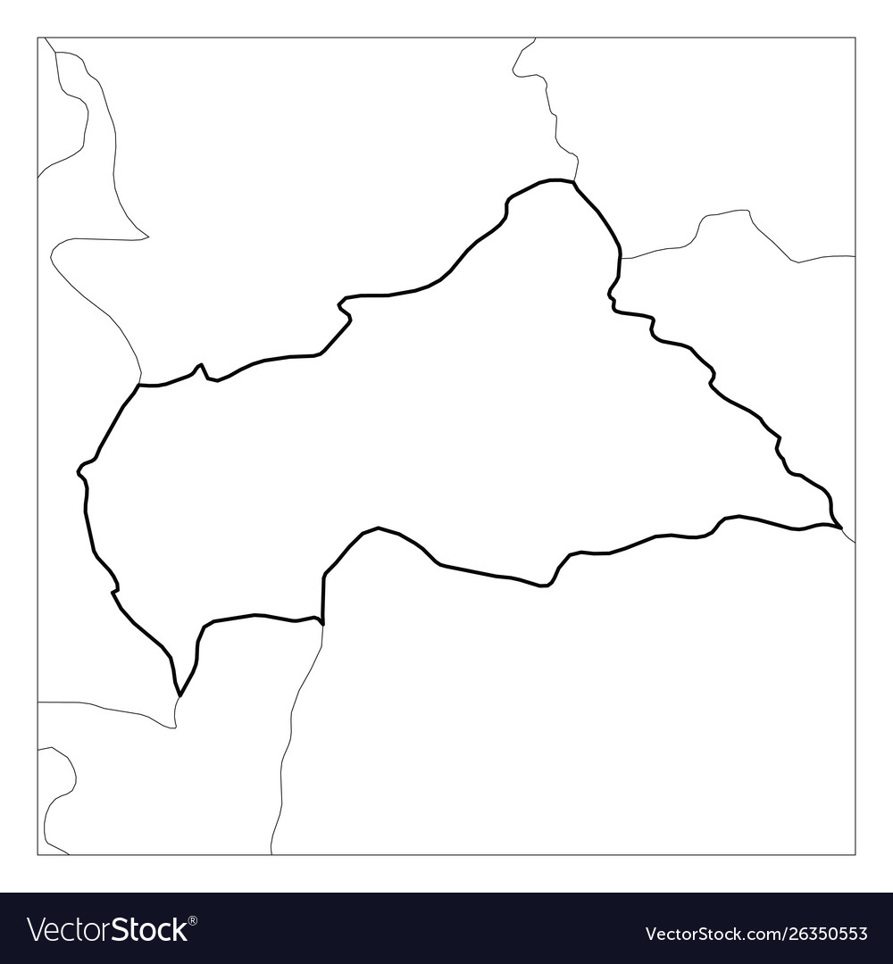Map central african republic black thick Vector Image