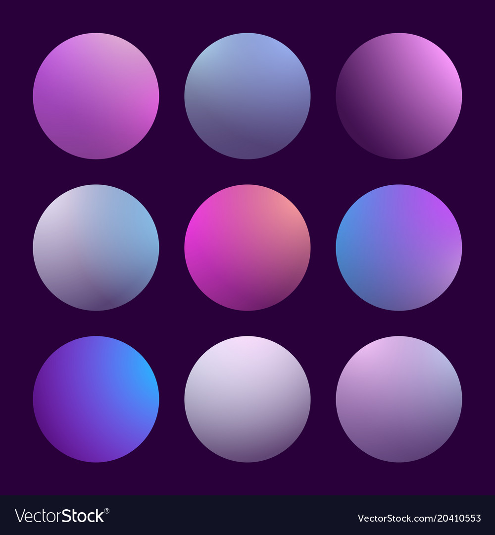 Modern 3d gradient set Royalty Free Vector Image