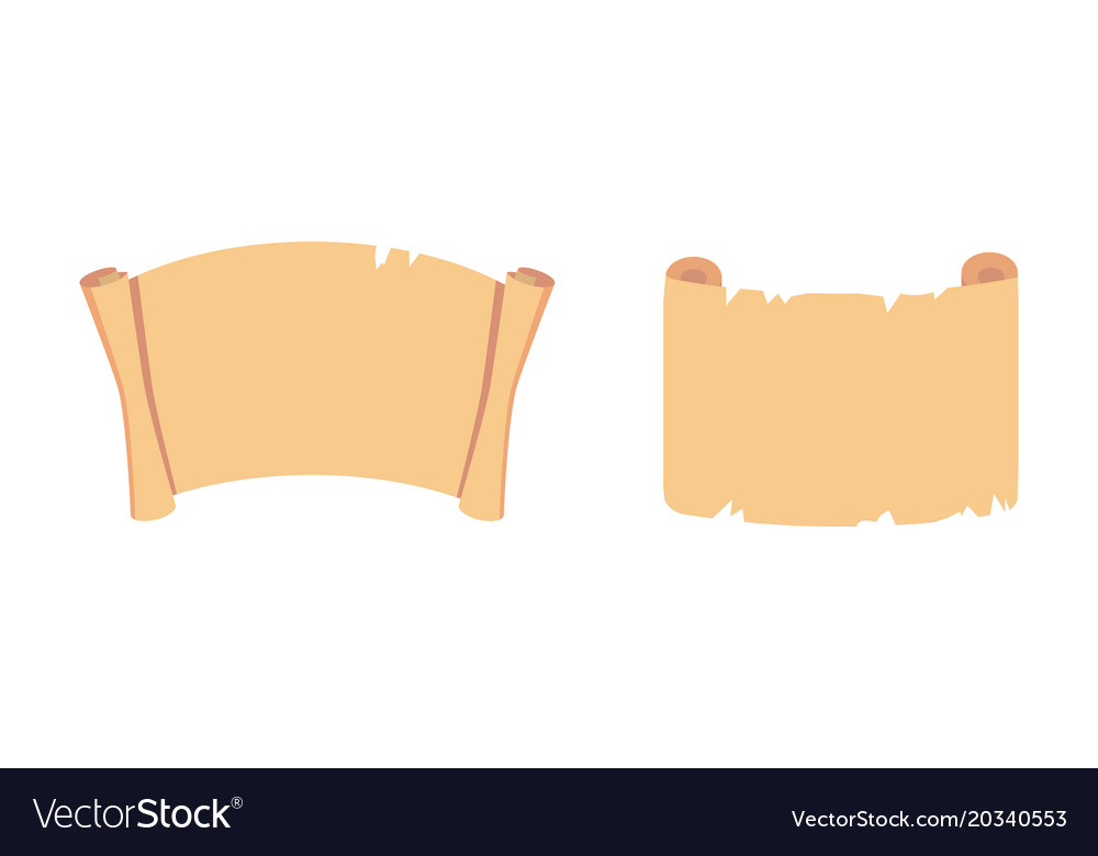 Old paper scroll set retro document script Vector Image