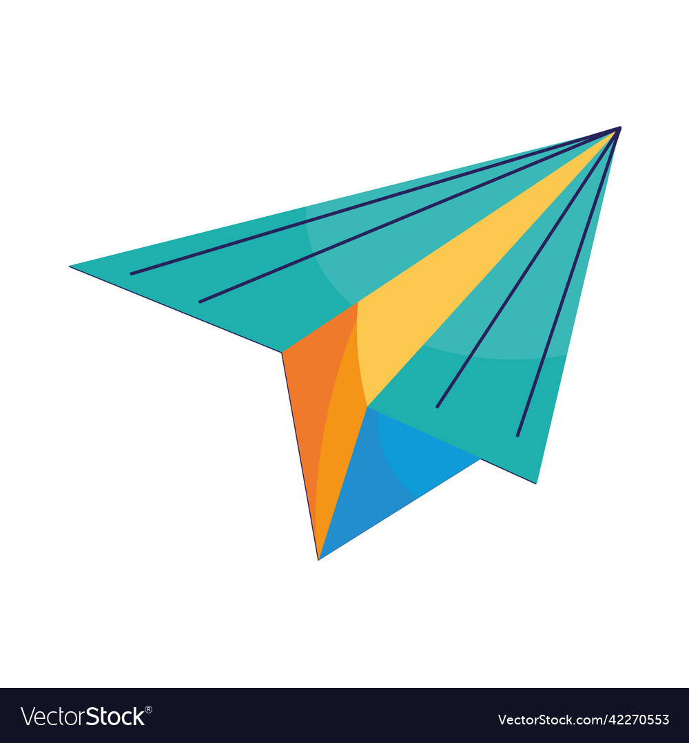 Paper airplane flying Royalty Free Vector Image