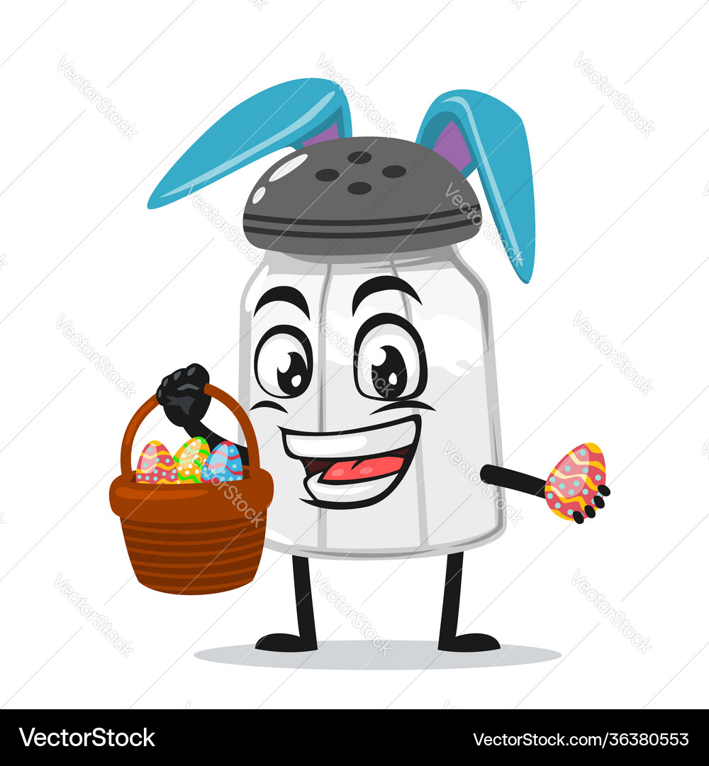 Salt shaker mascot or character Royalty Free Vector Image