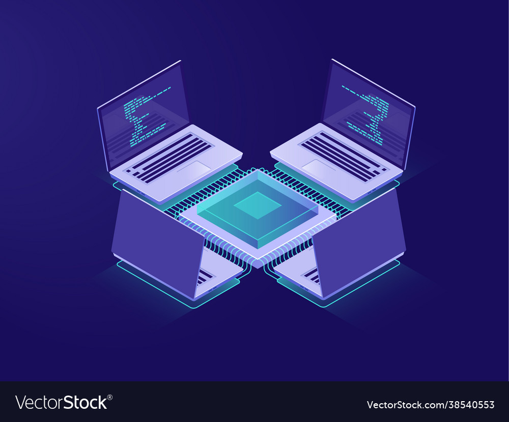 Server room artificial intelligence big data Vector Image