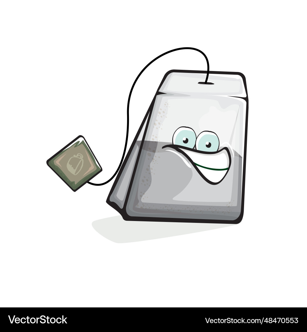 Tea bag character cartoon isolated Royalty Free Vector Image