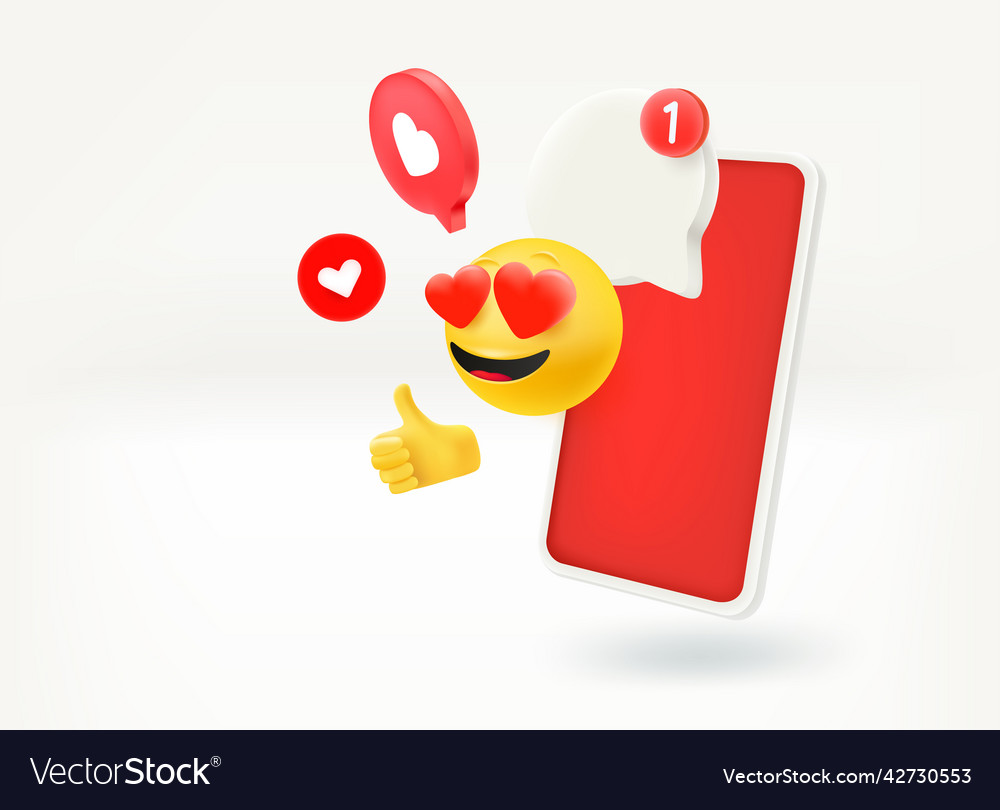 Using Social Media Network Communication 3d Vector Image