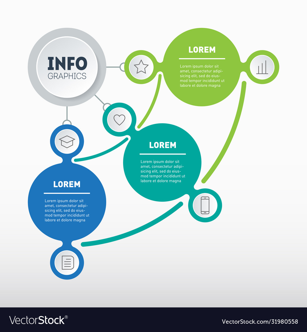 Business presentation with 3 parts infographic Vector Image