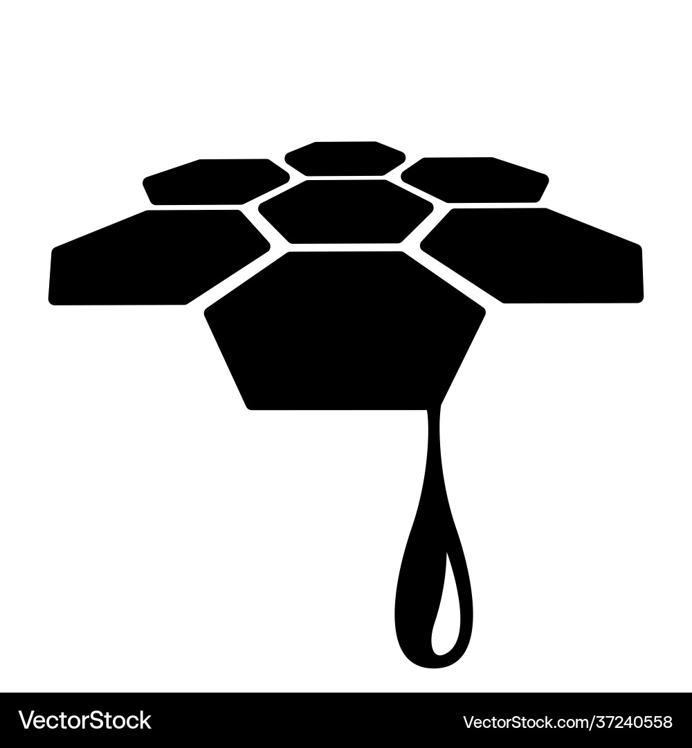 Drop nectar with black rhombuses honeycomb 3d icon