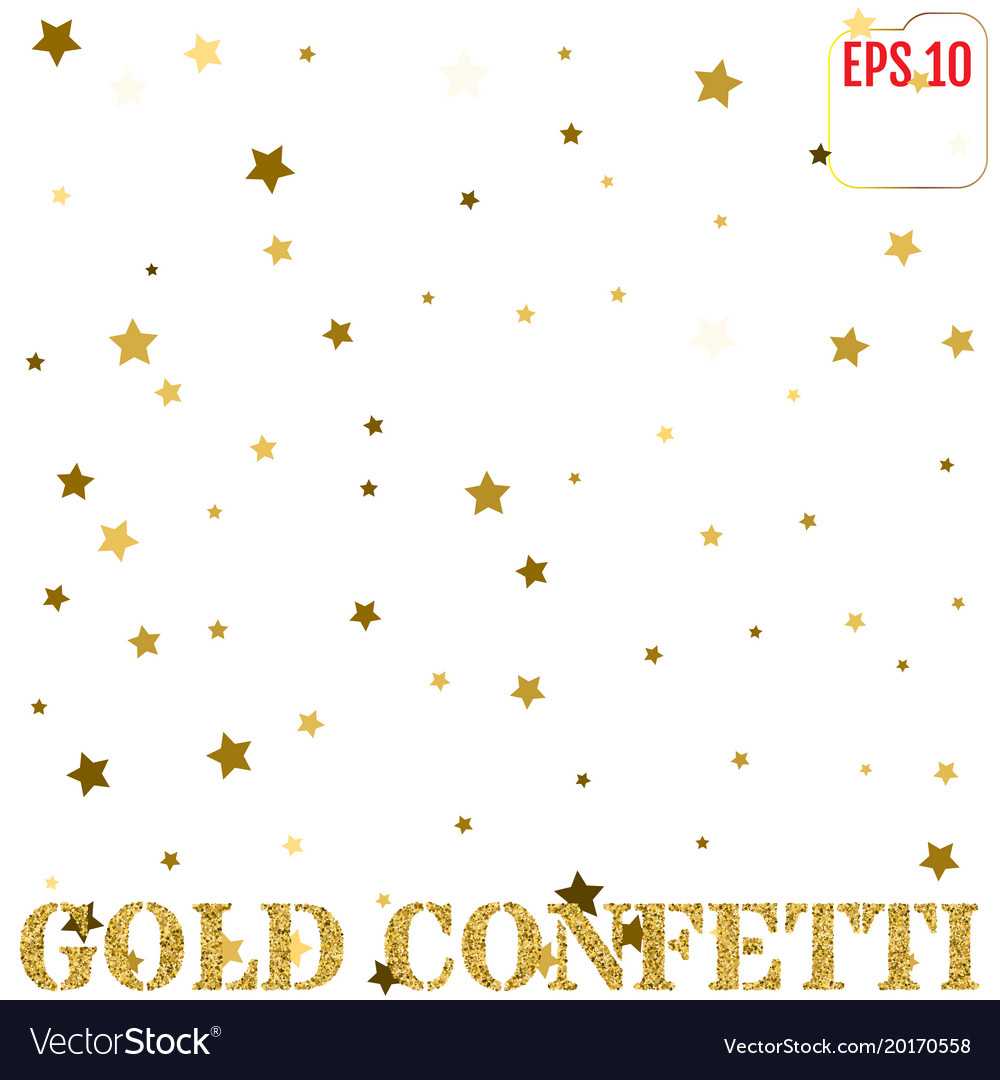 Gold stars confetti celebration festival decor Vector Image