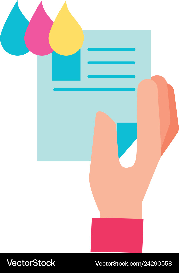 Hand holding paper color tone design Royalty Free Vector