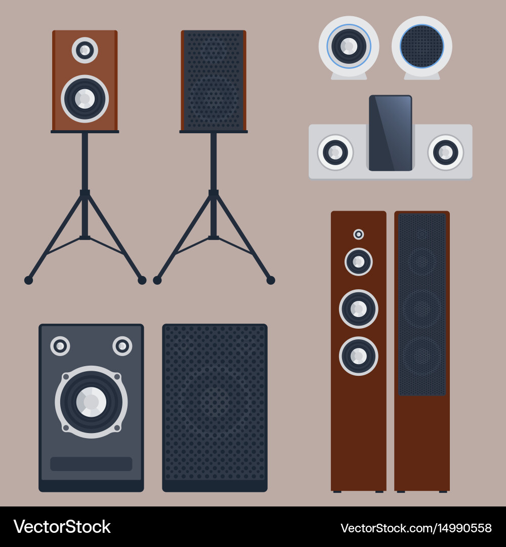 Home sound system stereo flat music Royalty Free Vector