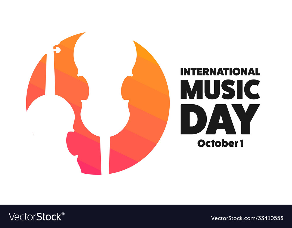 International music day october 1 holiday Vector Image