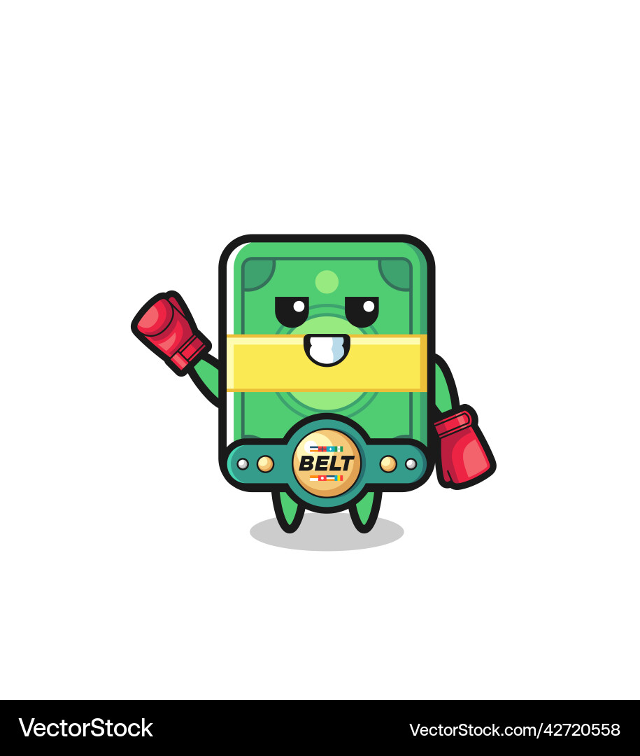 Money boxer mascot character Royalty Free Vector Image