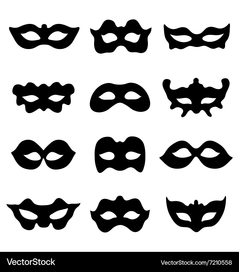 Silhouettes of masks Royalty Free Vector Image