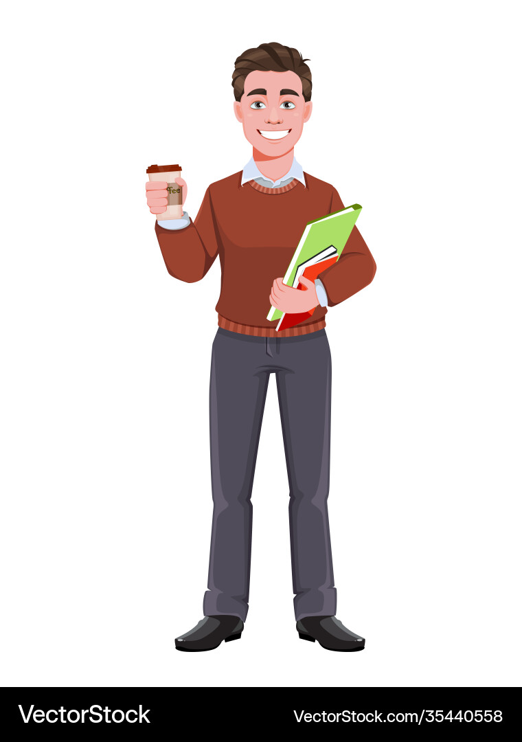 Successful business man manager character design Vector Image