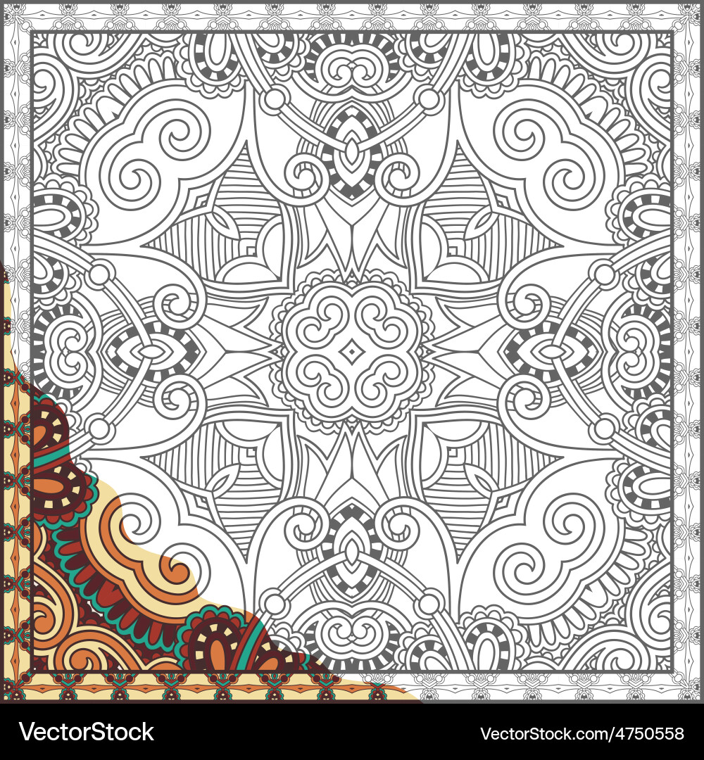 Unique coloring book square page for adults Vector Image