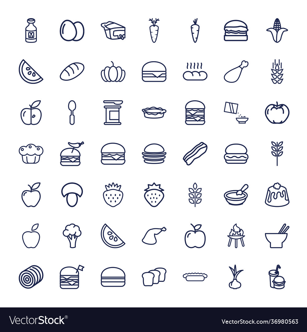 49 nutrition icons Royalty Free Vector Image - VectorStock
