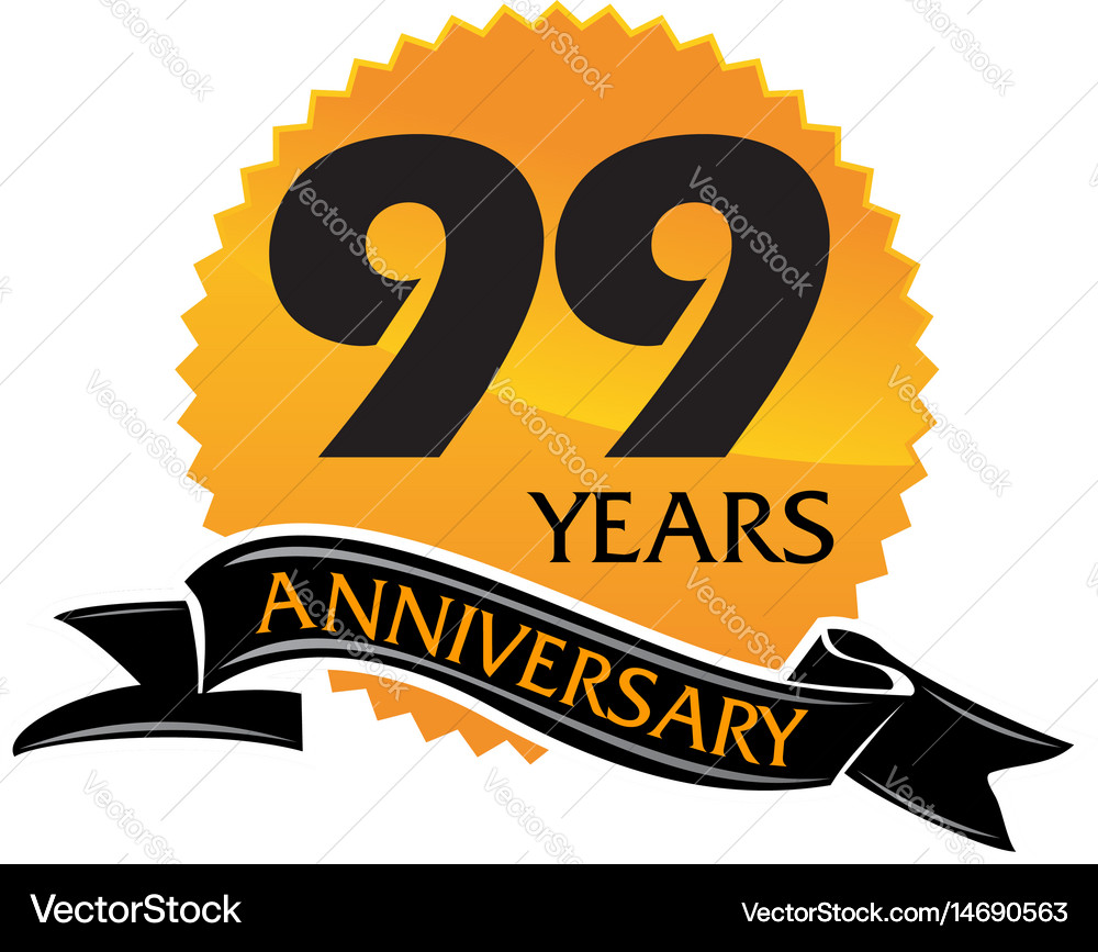 99 years ribbon anniversary Royalty Free Vector Image