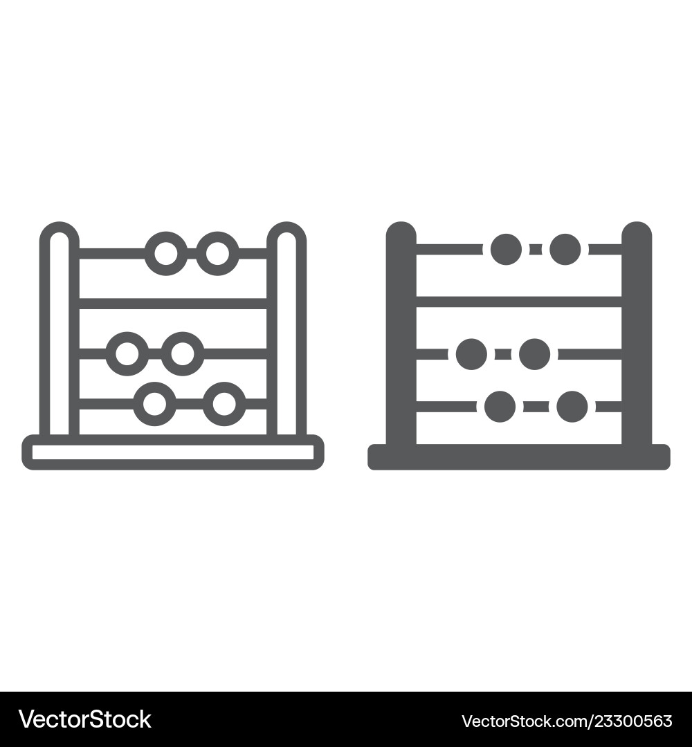 Abacus line and glyph icon school education Vector Image