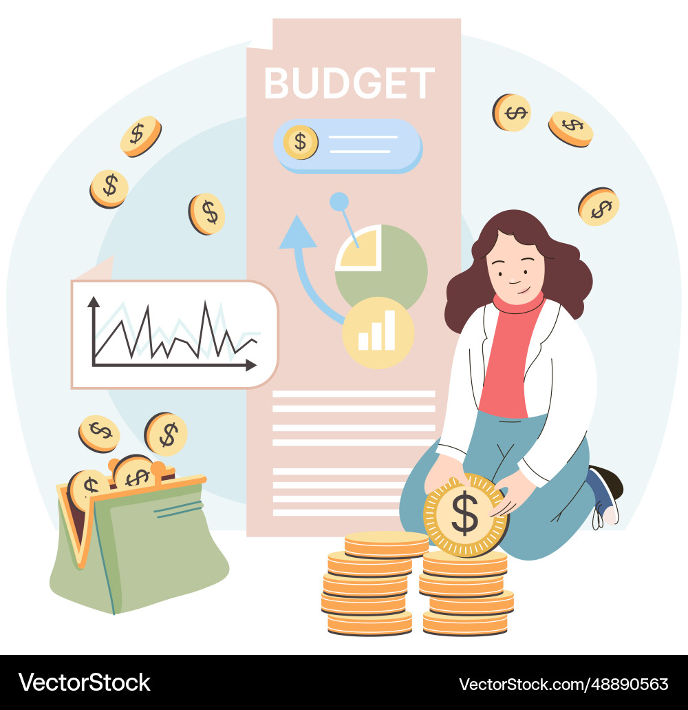 Analysis of personal or corporate budget Vector Image