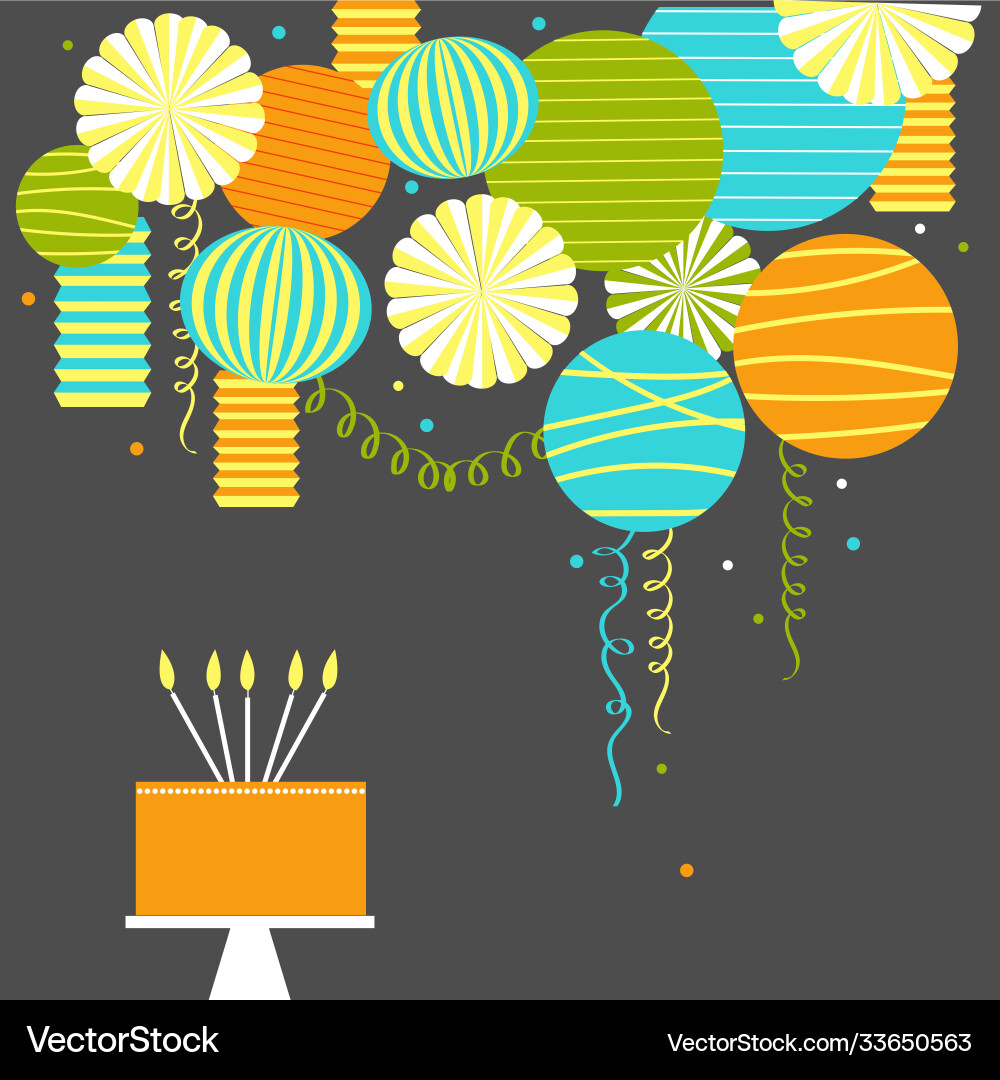 Birthday cake with candles background paper Vector Image