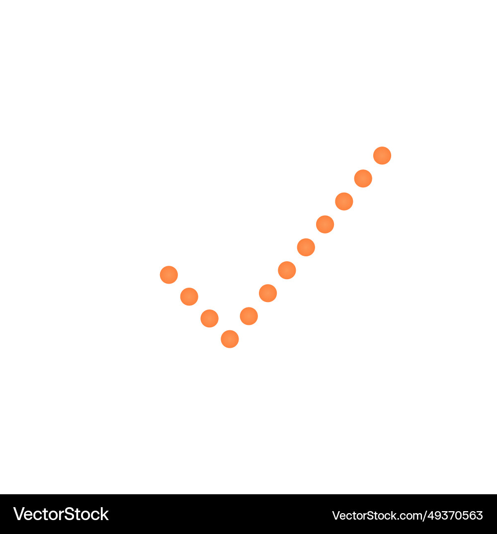 Checked sign made of orange dots Royalty Free Vector Image